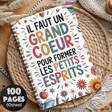 1pc Funny French Thank You Teacher Spiral Notebook Travel Journal ...
