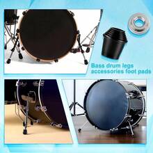 2 Packs Drum Spur Feet, Drum Legs Threaded Rubber Foot With Lock Nuts ...