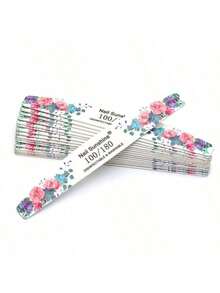 1pc Rose Wooden Nail File, Crescent-Shaped Shape White Sandpaper, Ultra ...