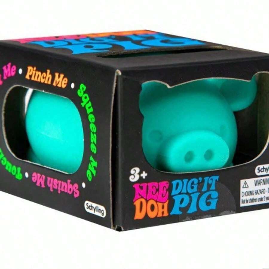 NeeDoh Schylling Digging Piggy Finger Toy - Sensory Squeeze Toy, Kids ...