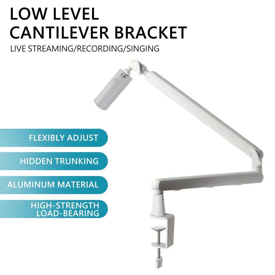 White Foldable Microphone Stand, Multifunctional Adjustable Metal ...