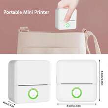 Wireless Mini Printer, Portable Thermal Inkless Printer With 9 Rolls ...