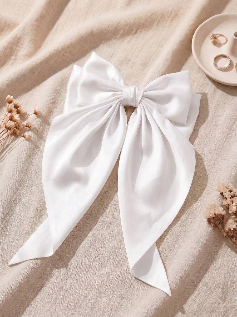 A Large Satin Hair Clip For Women, Featuring An Elegant And Silky ...