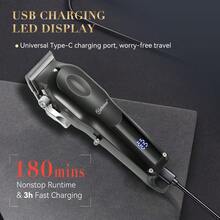 Hatteker 1pc Multi-Level Micro-Adjustable Electric Hair Clipper, Home ...