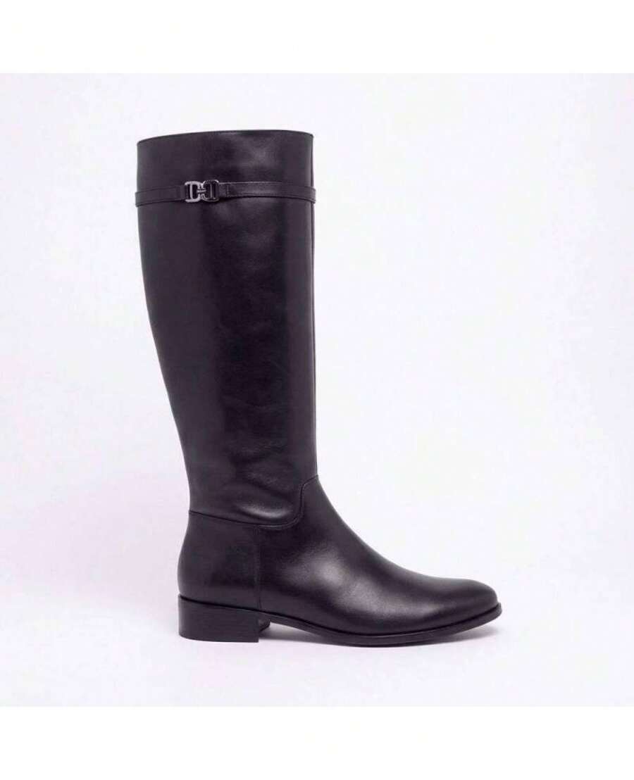 Bottero Women's Tanning Leather Knee-High Boots - Black | SHEIN UK