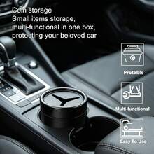 Detachable Car Mini Trash Can & Coin Bank – Portable Change Holder For ...