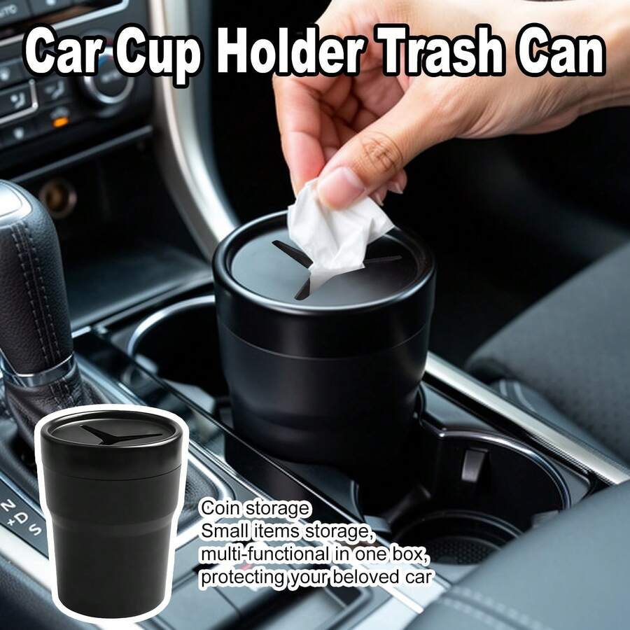 Detachable Car Mini Trash Can & Coin Bank – Portable Change Holder For ...