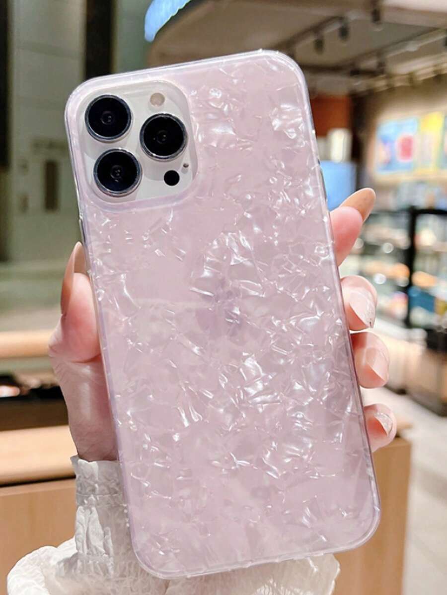 Pink Shell Pattern Phone Case, Compatible With Apple 11/12/13/14/15/16 ...