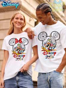 Disney 2026 Castle & Classic Characters Cartoon Print | SHEIN UK