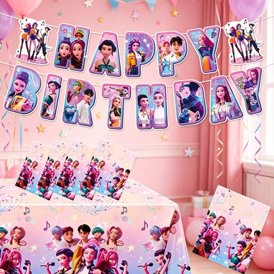 K-POP Idol Theme Party Decorations, Team Hunters Series, Suitable For ...