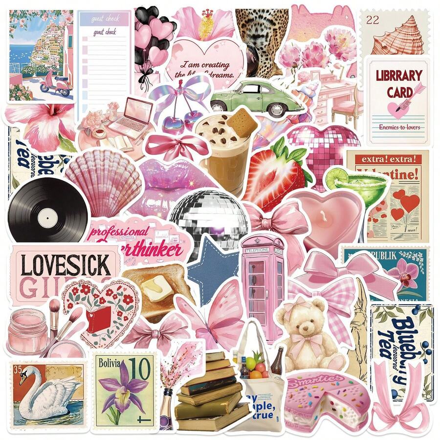 50pcs Cartoon Garbage Diary Scrap Graffiti Stickers For Decorating ...