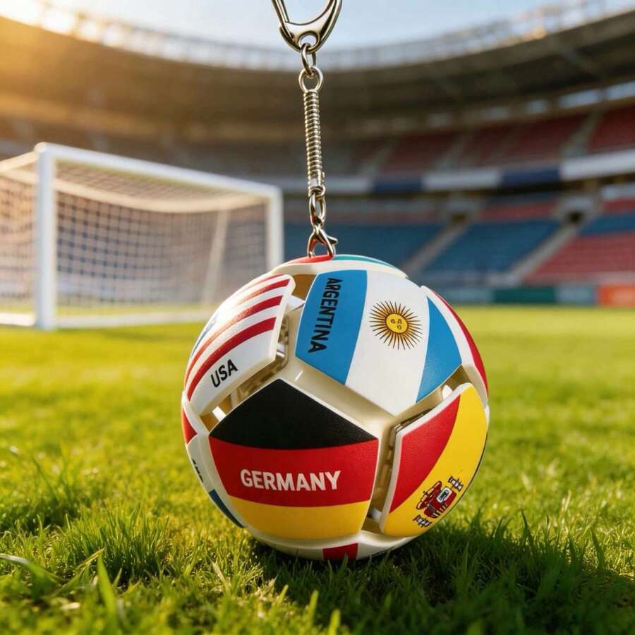 World Cup Press Football Keychain Stress Relief Pendant 12 Country ...