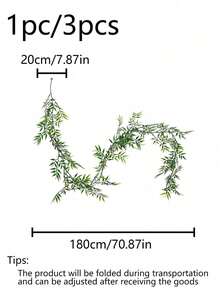 1pc/3pcs Artificial Small Bamboo Leaf Vine - Suitable For Home Gardens ...