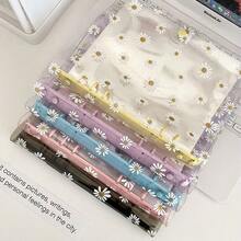 3pcs, A5 Daisy 6-Ring Loose Leaf Binder, PVC, Transparent Planner ...