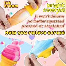 1pc Schylling Marbled Swirl Ice Cream Cone Squeeze Toy, Soft Slow ...