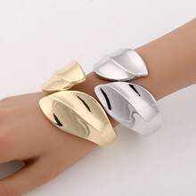Leaf Polished Bangle Punk Style Exaggerated Fashion Bracelet Vintage ...