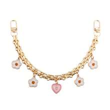 Cute Flower Pink Heart Pendant Bag Chain, Metal Decorative Handbag ...