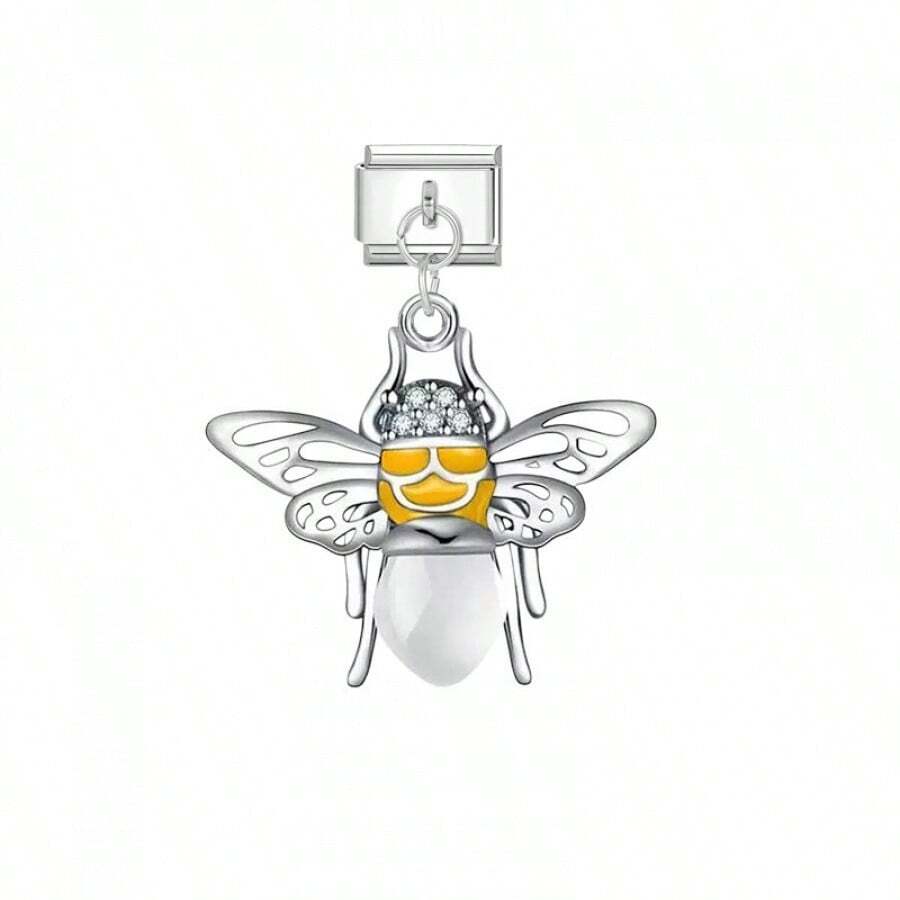 Classic Bee-Insect Pendant Charm, Silver Modular Italian Modular ...