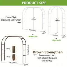 1pc, Metal Garden Arch, 100inch Large Size Heavy Duty Steel Frame ...