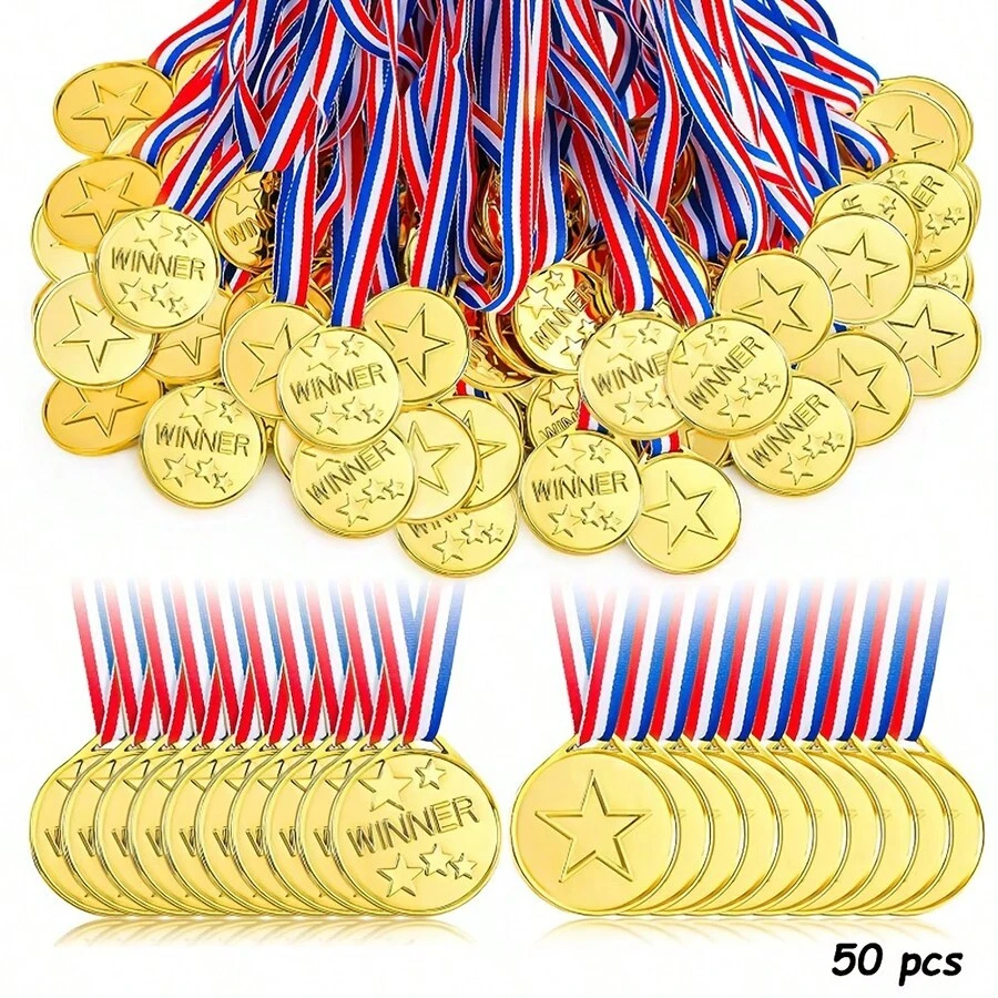 1/10/20 World Cup Medals, Gold Plastic Small Medals, Multi-Item Party ...