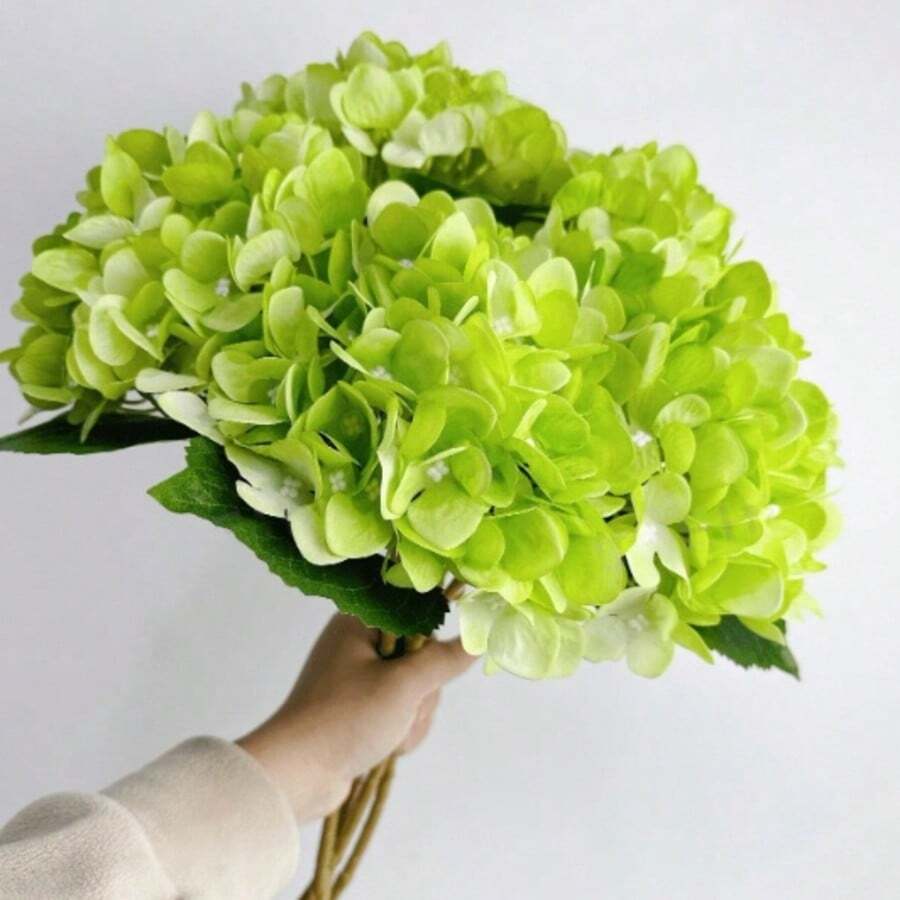 1/3/6/10pcs 18.5 Inch Green Embroidered Artificial Flowers With Stems ...