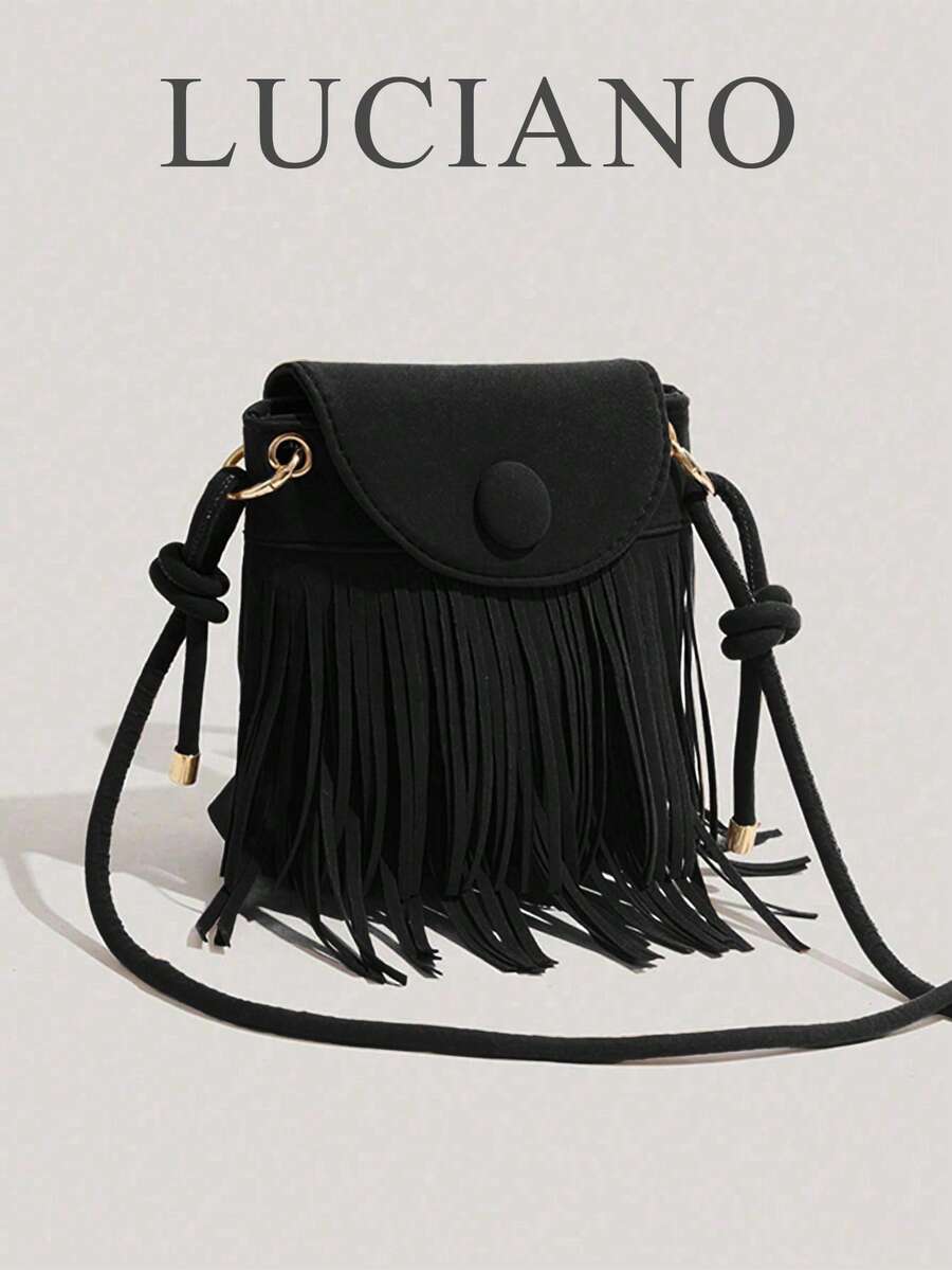 New Fashion Autumn/Winter Vintage Solid Color Tassel Women's Niche ...