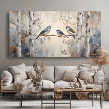 5D DIY Frameless Diamond Painting, Birch Tree And Bird Pattern ...