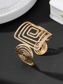 1pc Vintage Summer Beach Vacation Gold Glossy Greek Key Pattern Wide ...