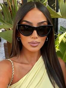 1 Pair Small Frame Oval Cat Eye Women's Fashion Glasses, Suitable For ...