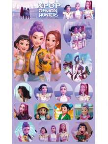 New 12pcs K-Pop Cartoon Stickers Anime Character Demon Rumi Pop Hunter ...