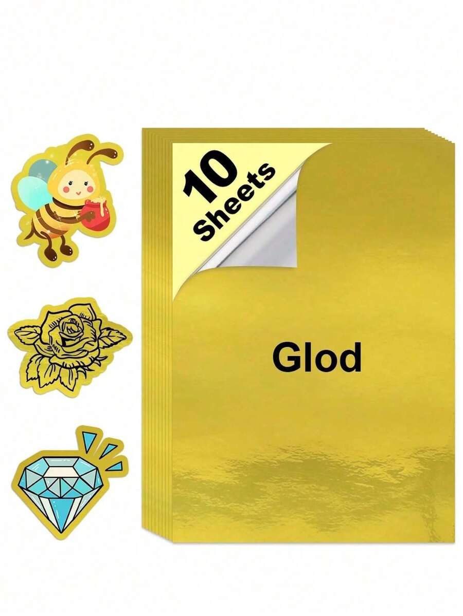 10 Sheets A4 Size (8.26"X11.7") Printable Vinyl Waterproof Stickers ...