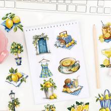50 Peças Adesivos com Tema de Limão PET para Decorar Scrapbook, Caixa ...
