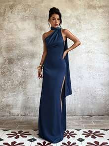 Summer Dress, Women's Elegant Sexy Halter Neck Backless Design Beach ...