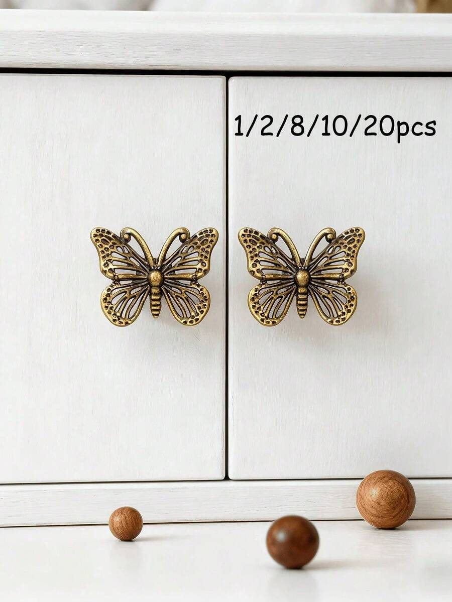 2/4/6/8/10/16pcs Vintage Butterfly Drawer Pulls - Square Zinc Alloy ...