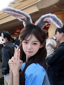 1pc Rabbit Police Officer Plush Headband, Cute Photo Prop Headpiece ...