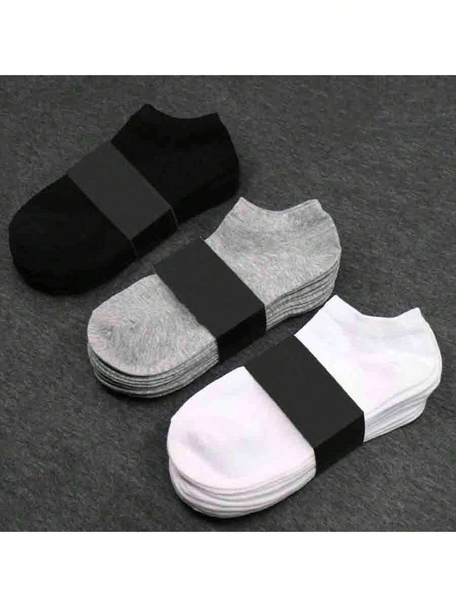1/5/10/15/20 Pairs All-Match Men's Ankle Socks, Soft Lightweight ...