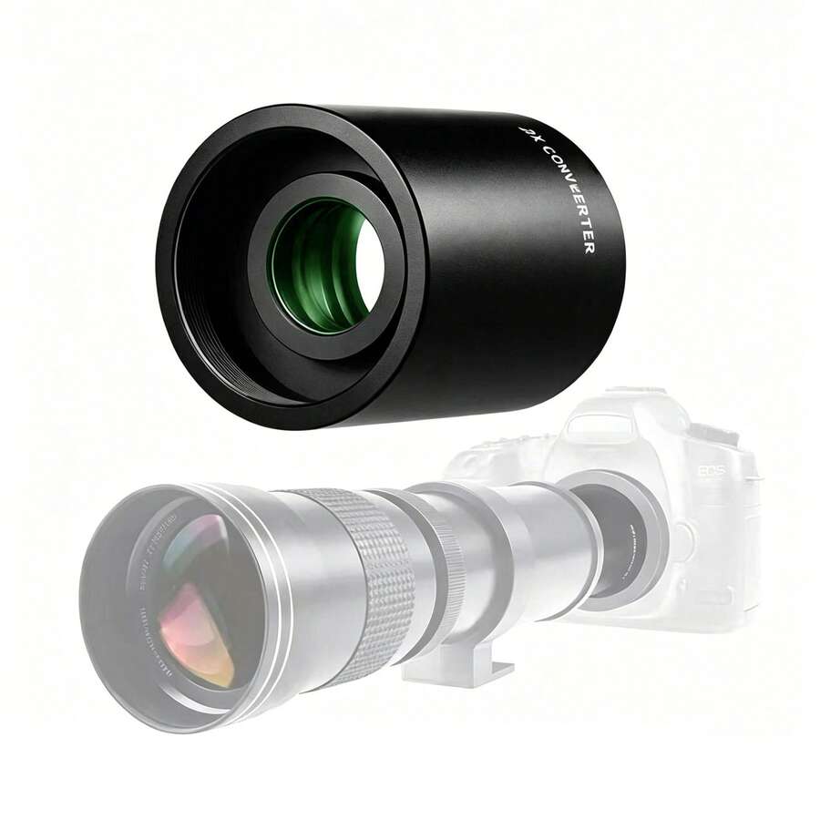2x Conversor Teleobjetiva Lente de Aumento T-Mount Adequado para Lente ...