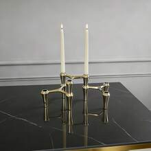 1 Piece Metal Molecular Structure Candlestick, Simple Three-Legged ...