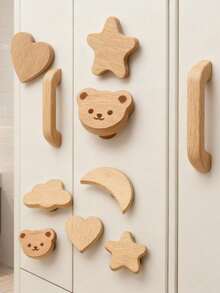 12 Pieces Bohemian Style Dresser Knobs, Cute Beech Wood Animal-Shaped ...
