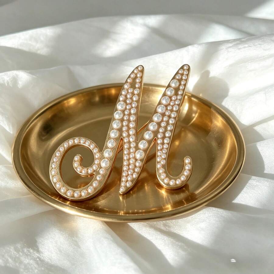 1pc New English Letter Brooch Fashion Ins Personalized Design Pearl Pin ...