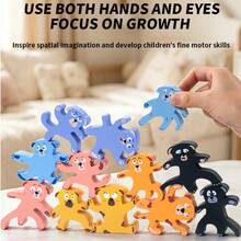 1 Set Wooden Puppy Strongman Balancing Blocks Cartoon Puppy Design ...