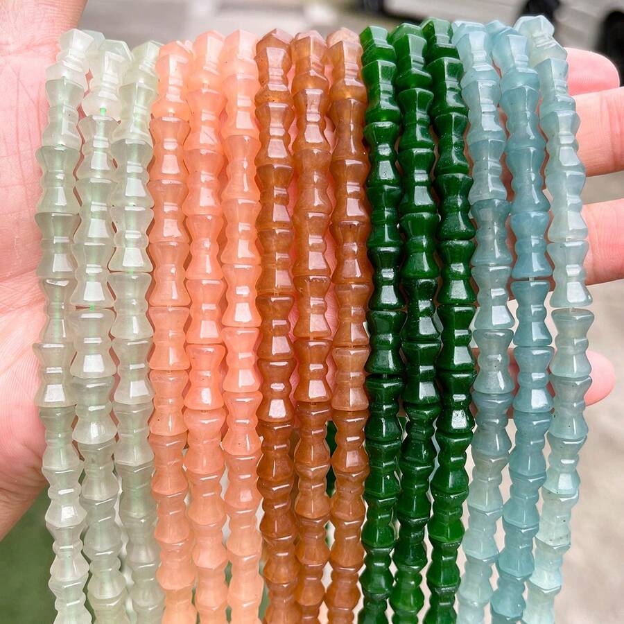 Bowknot Shaped Natural Stone Beads, Unique Butterfly Waisted Tube Beads ...