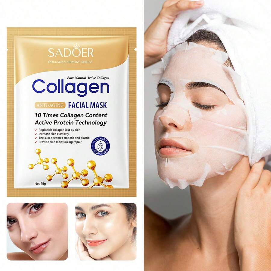 1/5/10Pcs Collagen Facial Mask, High Efficiency Hydrating ...