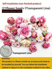 21pcs Artificial Hanging Flower Garland Set, DIY Floral Curtain ...