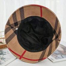 1pc Women's Japanese Plaid Bucket Hat, Summer UV Protection Sun Hat ...