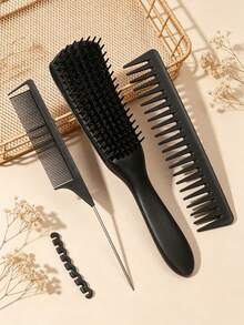 3Pcs Detangling Hair Brush & Comb Set, Professional Detangler Brush ...