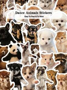 50pcs Dance Animals Stickers Set Cartoon Decorative Stickers For Laptop ...