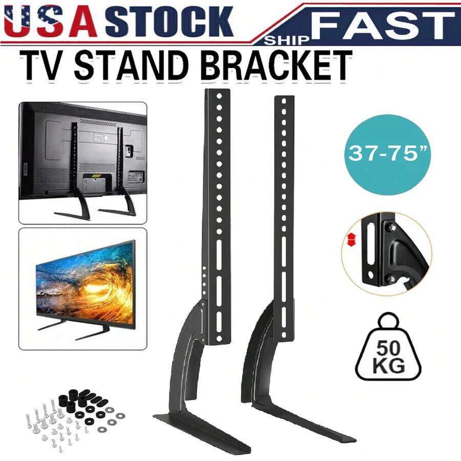 Universal Table Desk Pedestal TV Stand For 26-65" LCD/LED TVs, VESA ...