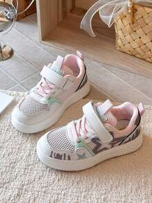 1 Pair Kids Boys & Girls Star Mesh Slip-On Sneakers, Magic Tape ...