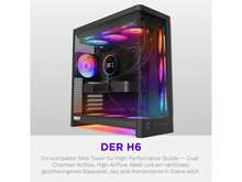 H6 (2026) Compact Dual-Chamber ATX Case All Black | SHEIN USA
